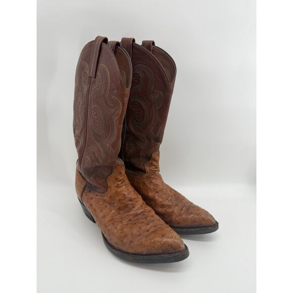 Tony Lama | Shoes | Tony Lama San Saba Mens Ostrich Leather Cowboy ...